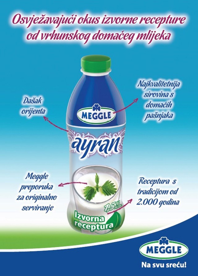 Novi proizvod mljekare Meggle: Ayran domaće kvalitete i izvorne ...